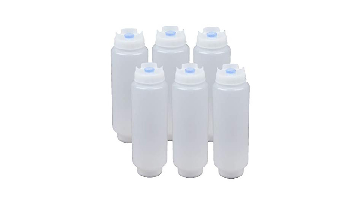 FIFO Refillable Squeeze Bottles 16 oz for Thick Condiments & Sauces