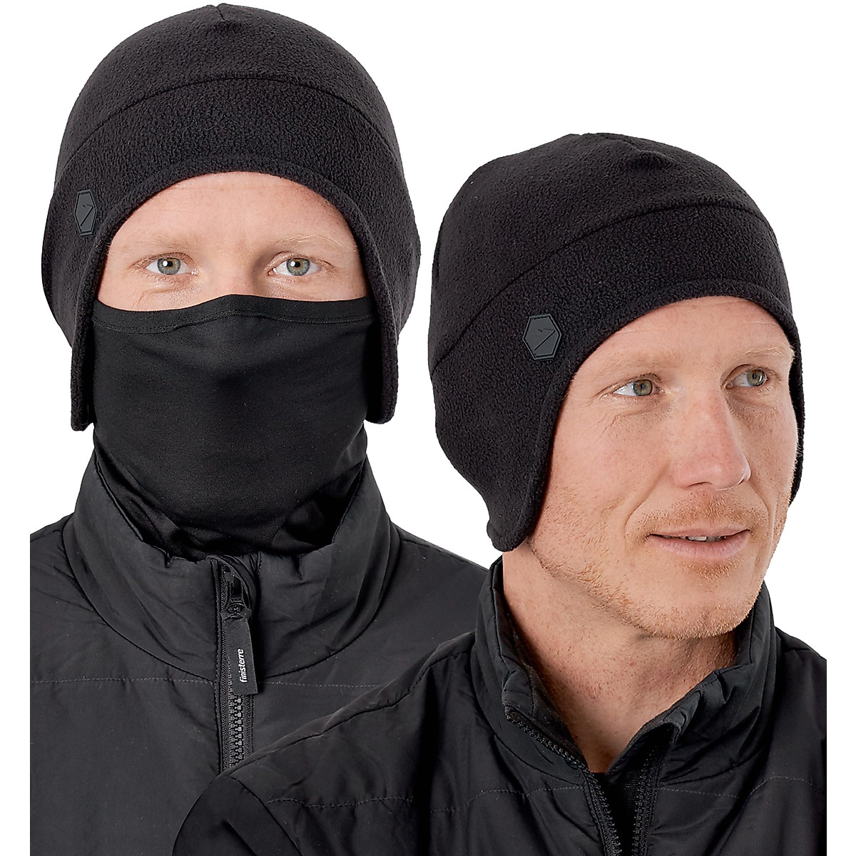 Tough Headwear Skull Cap with Mask Men, Winter Running Gear, Motorcycle Winter Gear, Helmet Liners, Ski Hat, Thermal Beanie