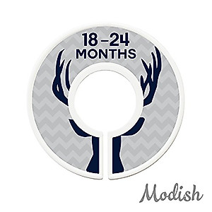 Modish Labels Baby Clothes Size Dividers, Baby Closet Organizers, Size Dividers, Baby Closet Organizers, Closet Dividers, Clothes Organizer, Nursery, Boy, Woodland, Deer, Navy, Tan, Gray (Baby)