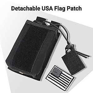 2 Pack Tactical Radio Holder Case Molle Radio Holder Duty Belt Military Heavy Case Accessories Radios Pouch Holster Bag for Baofeng UV-5R BF-F8HP UV-9R Two Way Radio Walkie Talkies Adjustable Storage