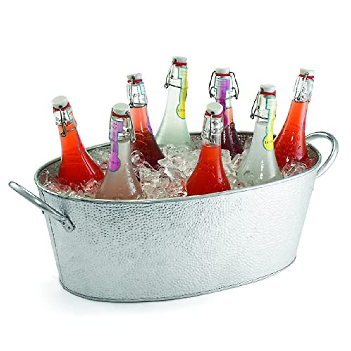 TableCraft Galvanized Collection Oval Beverage Tub, 22.8 x 12.5 x 7.4-Inch