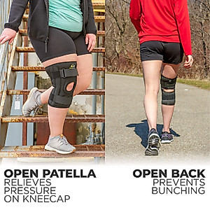 BraceAbility Plus Size Chondromalacia Knee Brace - XXL U-Shaped Patellofemoral Pain Syndrome Under Kneecap Stabilizing Support for Patellar Tendonitis, Meniscus Tears, Arthritis Support (2XL)