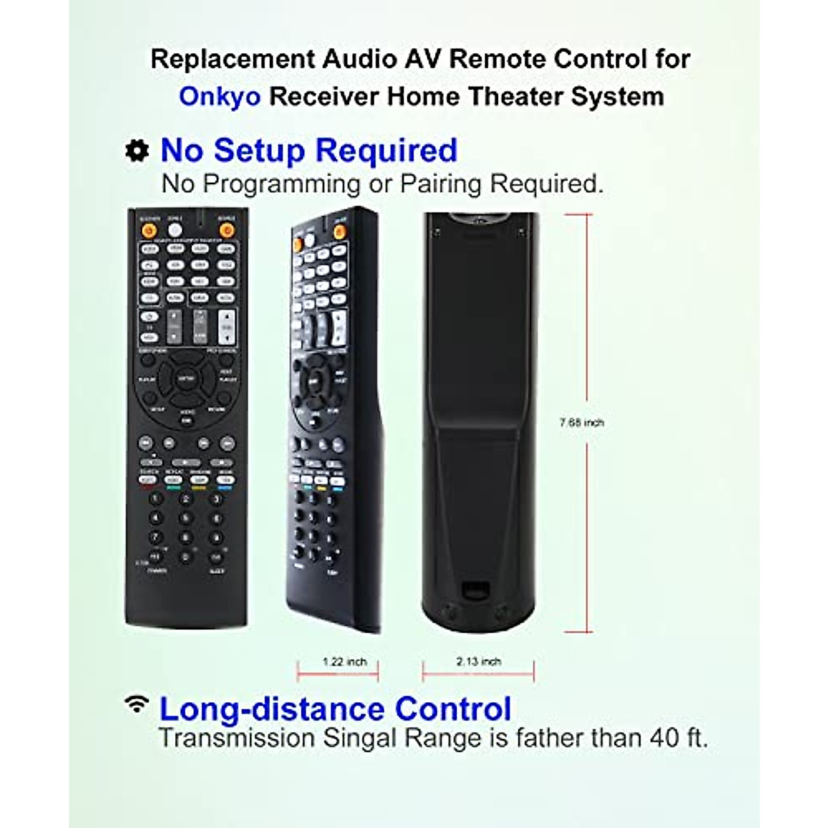 JISOWA Replacement for Onkyo Receiver Remote Control Universal TX-NR626 TX-NR636 RC-866M RC-764M TX-NR515 RC-879M RC-880M TX-SR506 RC-709M TX-SR606 RC-710M TX-SR607 RC-737M TX-NR525 TX-NR535 HT-R391
