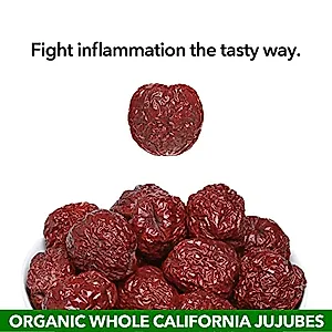 JUJUME | USDA Organic California Grown Jujubes Red Dates | Individually Sorted 3X for QA | High Grade Superfood | Healthy Dried Fruit | Certified All-Natural Non-GMO | 6 oz. bag