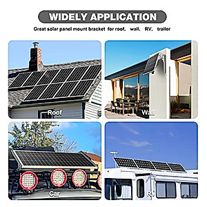 Allto Solar 20W 30W Adjustable Solar Panel Tilt Mount Mounting Bracket with Durable Stainless Steel Tilt Legs + 5 Precise Hole Placement for RV, Roof, Boat, Shed, Any Off-Grid Solar Systems