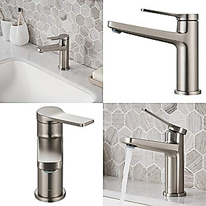 KRAUS Indy Single Handle Basin Bathroom Faucet in Spot Free Stainless Steel, KBF-1401SFS