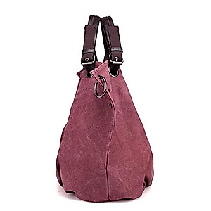 Mudono Top Handle Handbag for Women Large Capacity Shoulder Bag Canvas Crossbody Bag Casual Tote Bag Retro Satchel Purse