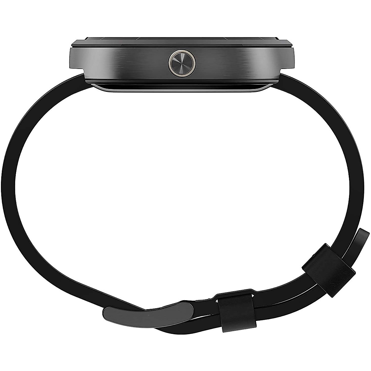 Motorola Moto 360 Timepiece Smart Watch - 1st Gen - Black Leather for Android Smart Phone - with Wall/Car Charger Dock (Renewed)