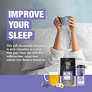 Tiesta Tea - Lavender Chamomile | Loose Leaf | Soft Chamomile Herbal Tea | Premium Non-Caffeinated Blend | Make Hot or Iced & Brews Up to 250 Cups | 8oz Bulk Pouch & 2oz Refillable Tin Combo