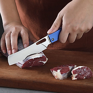 ZhengSheng Folding Chef Knife 4.8" Sharp 440A Stainless Steel Blade G10 Handle Pocket Foldable Kitchen Knife Utility Knife for Outdoor Camping Cooking