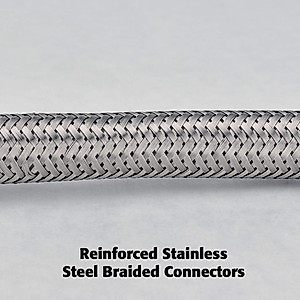 Plumb Pak PP23808 Ez Faucet Supply Tube, 3/8 X 1/2 In, Compression X Fip, 30 In L, Stainless Steel, 30 Inches