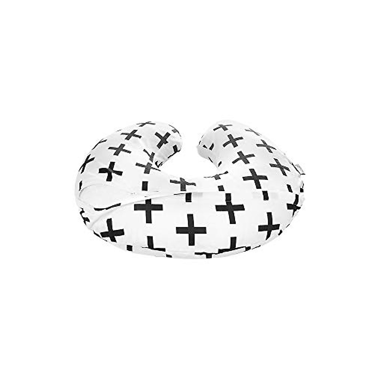 Mila Millie Premium Quality 2 Pack Nursing Pillow Covers Nordic Swiss Black & White Unisex Design Slipcovers - 100% Cotton Hypoallergenic (Black & White)