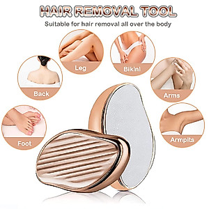 SPOTFISH Hair Eraser for Women and Men, Reusable Crystal Hair Remover Hair Removal Device (Blue)