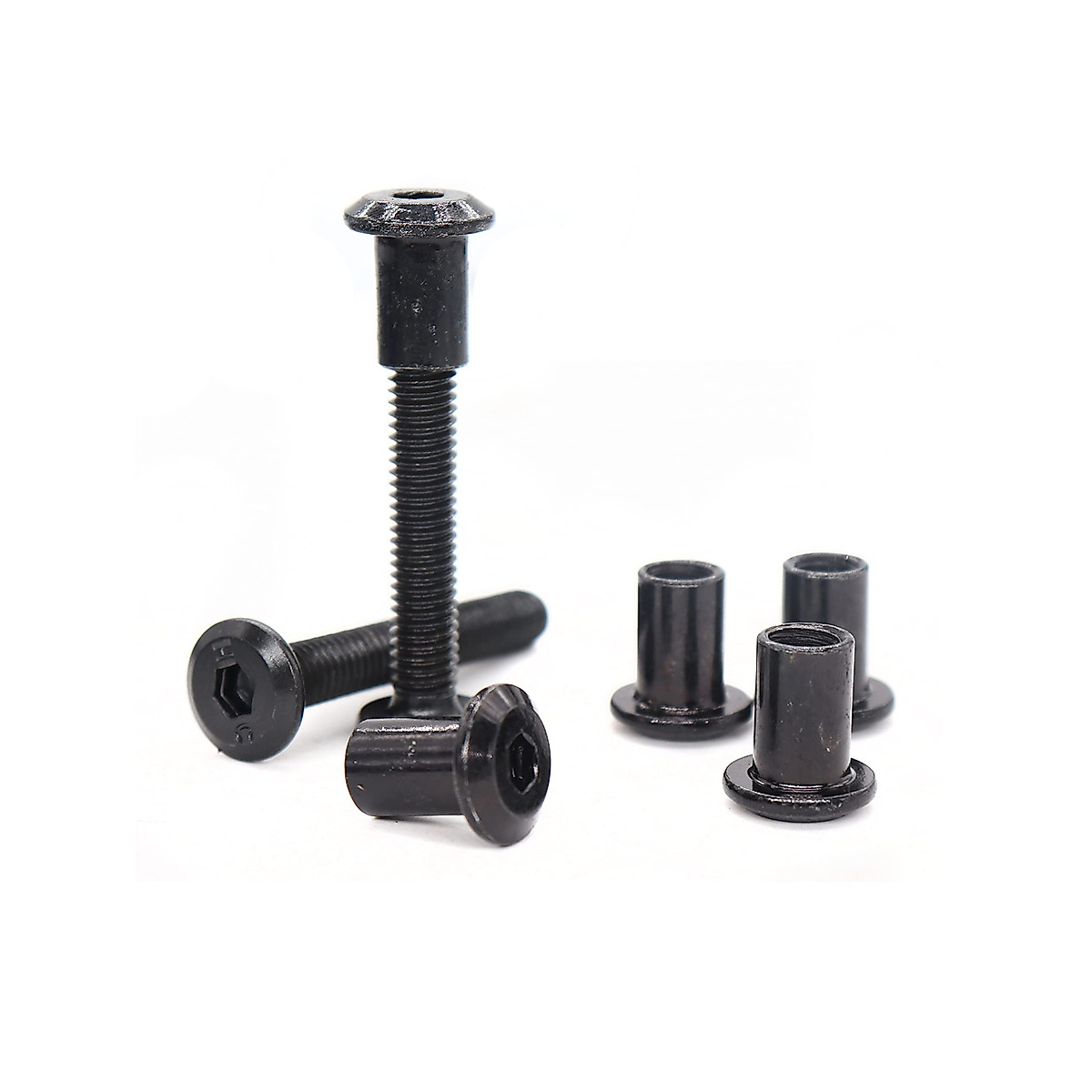 binifiMux 10-Pack M6 x 40mm Black Socket Cap Screws Barrel Nuts Kit for Crib Furniture Bed