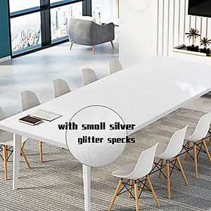 White Contact Paper Decorative for Cabinets Countertops Kitchen Shelves Liner Glossy Glitter Self Adhesive Film Peel and Stick Waterproof Removable Wallpaper(15.7in196.8in)