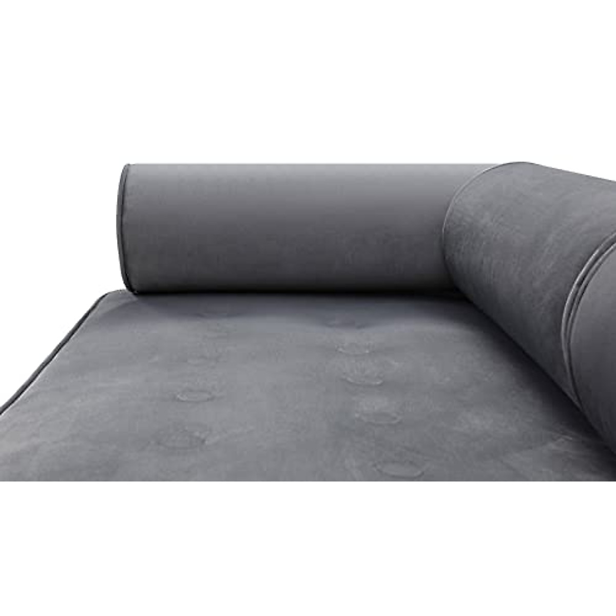 Zuri Modern Carrera Gray Velvet Fabric Sofa with Black and Chrome Accents