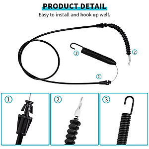 IDEASURE 946-04618C Deck Engagement Cable Compatible with Cub Cadet LTX1045 LTX1042 LTX1040 LTX1046M LTX-1045 LTX-1042 LTX-1046M Troy Bilt TB2246, Replaces 946-04618 946-04618A 746-04618 746-04618A