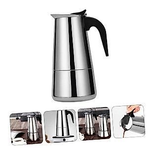 GRIRIW Coffee Pot Espresso Ground Classic Cafe Maker Espresso Machine Eletric Pot Electric Tea Pots Coffee Frother Electric Camping Coffee Maker Mocha Coffee Silver Stainless Steel