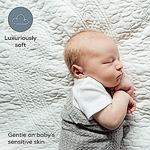 First Landings Swaddle Blankets 3-Pack - Premium Soft Knit Baby Wrap Receiving Blankets - 16" x 64" Baby Blankets - Newborn Photography Props - Gender Neutral Boy and Girl Baby Essentials (Neutral)
