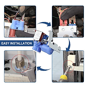 WR57X10032 WR57X33326 Refrigerator Water Inlet Valve by Fetechmate WR57X10032 Dual Solenoid Valve Compatible with G-e Refrigerator Replace WR57X33326 WR57X10040 WR57X10064