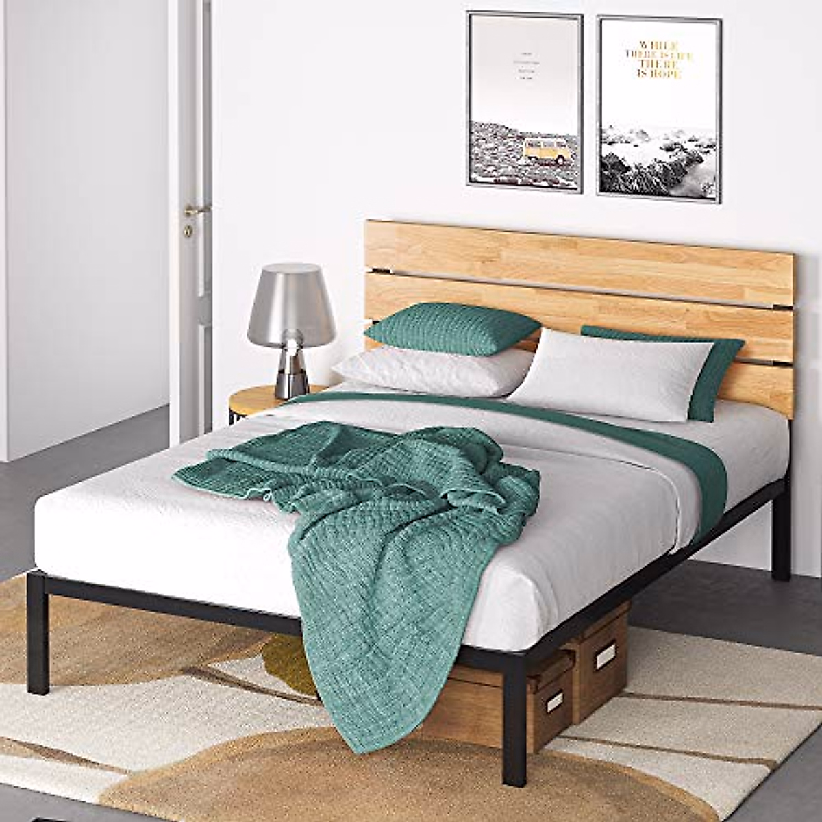 ZINUS Paul Metal Platform Bed Frame / Wood Slat Support / No Box Spring Needed / Easy Assembly, Full