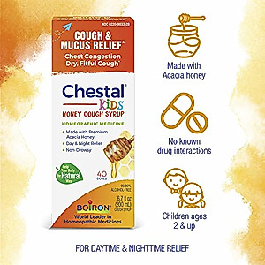 Boiron Chestal Honey Children's Cough Syrup for Nasal and Chest Congestion, Runny Nose, and Sore Throat Relief - 6.7 Fl oz