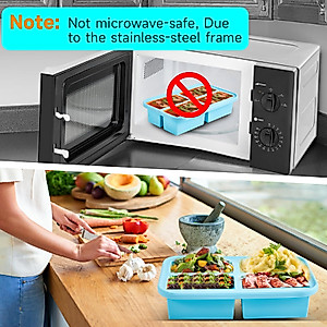 Silicone Freezer Trays with Lid, 1 Cup Soup Freezer Containers - 2 Pack, Silicone Soup Freezer Molds - Large Ice Cube Tray, Freeze and Store Soup, Broth, Sauce, Leftovers - Makes 8 Perfect 1 Cup