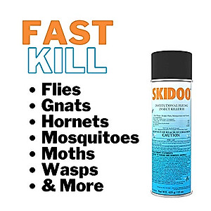Diversey 5814919 Skidoo Institutional Flying Insect Killer II, Kills Flies, Gnats, Mosquitoes, Wasps & More, Aerosol Spray, 15-Ounce