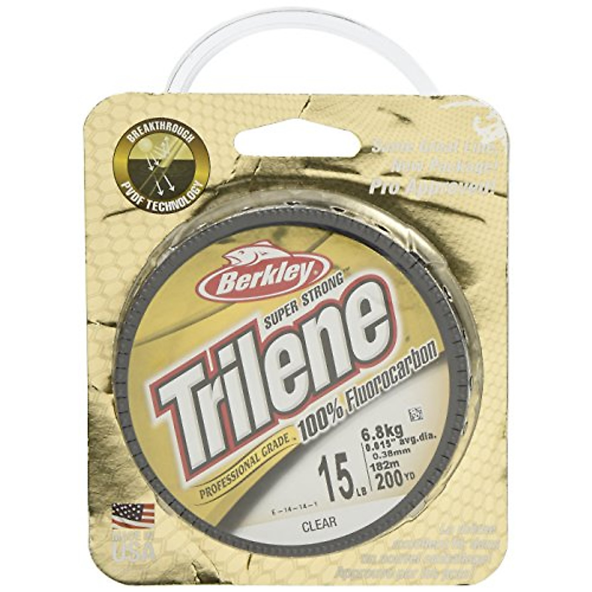 Berkley Trilene® 100% Fluorocarbon, Clear, 15lb | 6.8kg, 200yd | 182m Fishing Line, Suitable for Freshwater Environments