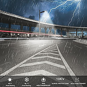 QiGe 150W LED Parking Lot Light, UL-Listed 21000Lm (140LM/W) Led Street Light with Dusk to Dawn Photocell, 5700K LED Pole Light, Commercial shoebox Light for Outdoor Lighting, Slip Fitter Mount.