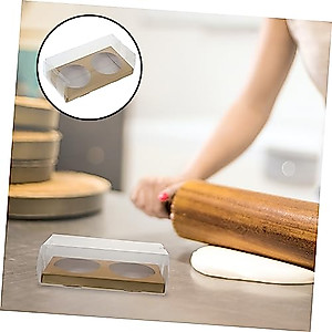 UPKOCH 10pcs Packing Box Mini Paper Cups Sandwich Box Container Mini Cake Boxes Cake Containers Cake Slice Container Plastic Pastry Box Cake Egg-yolk Puff Container Moon Cake Packing Box