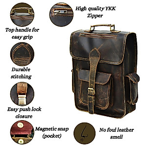 Satchel And Fable Leather Laptop Backpack Rucksack Vintage Handmade College Bag