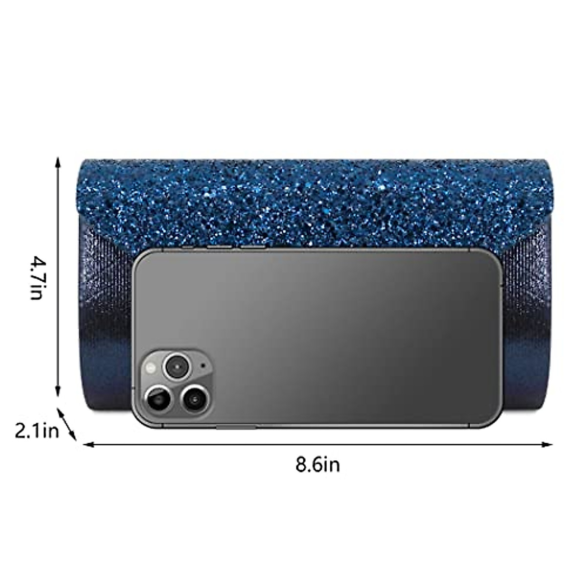 Naimo Womens Shiny Sequin Clutch Evening Bag Envelope Handbag Shoulder Chain Purse for Wedding Party Bride