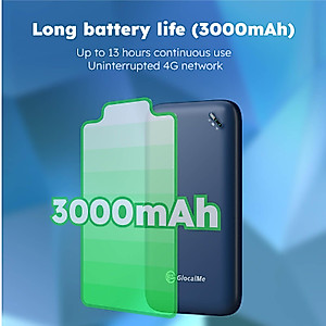GlocalMe UPP 4G LTE Portable WiFi Hotspot Device for Travel, Pocket WiFi Mobile Hotspot Device with Global 1GB Data, Available in Over 200 Countries, No Contract Or SIM Card Required (Blue)