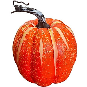 Lifelike Harvest Pumpkin Foam Pumpkin Figurine Artificial Pumpkin Ornament Thanksgiving Fake Pumpkins for Halloween Thanksgiving Home Decor - Orange