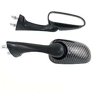 OKSTNO Motorcycle Rearview Miror Replacement Side Mirror for CBR NSR VFR RVF 250 400 NC23 29 30 35 MC18 19 21 22 28 Black (Carbon)