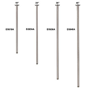 Westbrass 1/2" IPS x 19" Ceiling Mounted Shower Arm with Flange, Polished Chrome, D3619A-26