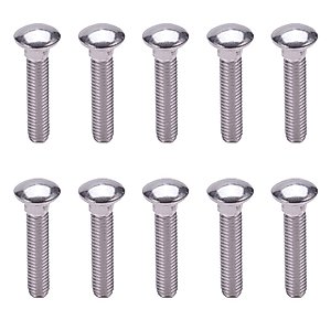 Yinpecly 100Pcs M6×30mm 1mm Pitch Length 304 Stainless Steel Round Domed Head Square Neck Carriage Bolts Silver Tone