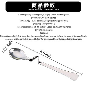 6 Sets of Stainless Steel Mini Coffee Spoons Mixing Spoons Cake Dessert Spoons Horizontal Hanging Spoons