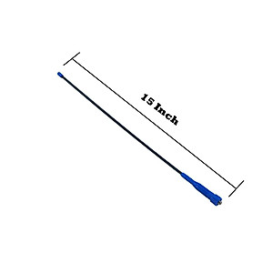 Ultimate Blue Custom Tuned Long-Range 15 - Inch Ducky Whip Antenna VHF/UHF (136/520Mhz) SMA-Female for BTECH, BaoFeng, and Rugged Handheld Radios RH5R and V3 (Does not fit R1) - #DB-5R