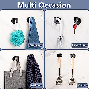 Bathroom Towel Hooks Black- 2 Pack Towel Holder Wall Mounted, Stainless Steel Coat Keys Hook Robe Rack Matte Black Shower for Bedroom Kitchen Hotel