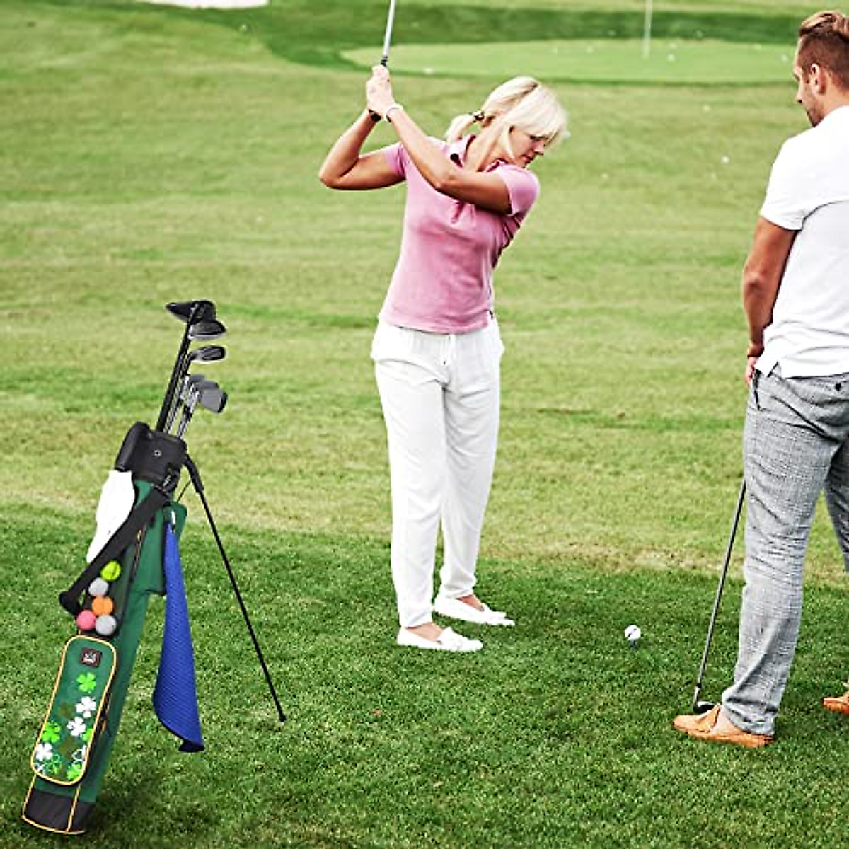 Craftsman Golf Clover Carry Bag Lightweight Sunday Bag with Stand Perfect for Driving Range,Par 3 Course (Clover)