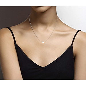 Miabella 925 Sterling Silver or 18Kt Yellow Gold Over Silver Italian 5mm Slide Bead Ball Pendant Necklace for Women Chain Made in Italy (Length 18 Inches, sterling silver)