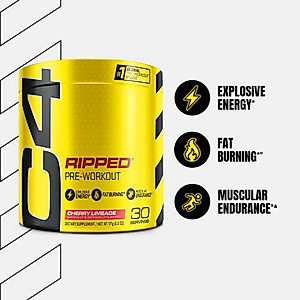 Cellucor C4 Ripped Pre Workout Powder Cherry Limeade | Creatine Free + Sugar Free Preworkout Energy Supplement for Men & Women | 150mg Caffeine + Beta Alanine + Weight Loss | 30 Servings