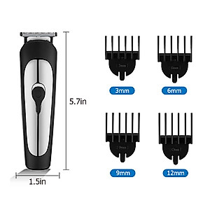 Hair Trimmer for Men Cordless Hair Clippers Beard Trimmer,Nose Hair Trimmer,Eyebrow Trimmer,Body Groomer,6-in-1 LED Display Rechargeable Hair Cutting Kit