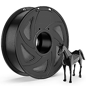 Ikaufen PLA Filament 1.75mm 3D Printer Filament PLA 3D Printing Materials 1Kg Dimensional Accuracy +/- 0.05mm Black