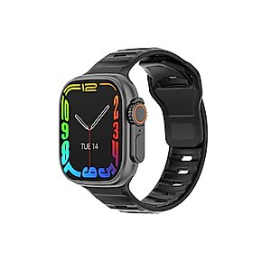 IWO Smart Watch DT8 Ultra NFC GPS Track 49mm Men Women Smartwatch Series 8 Thermometer BluetoothCall Waterproof Sports for Apple (Black)