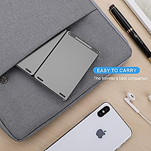 VssoPlor Foldable Bluetooth Keyboard with Touchpad, Dual Modes USB Wired Folding Wireless, Portable Mini Pocket Size Travel Keyboard for Android Tablet Windows-Dark Gray