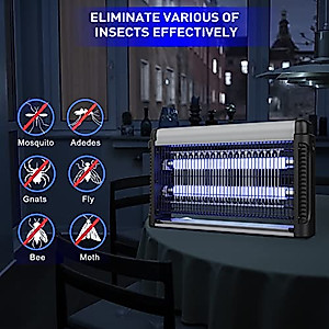 imirror Electric Bug Zapper, Indoor Insect Killer with 2 Replacement Bulbs, 20W Fly and Mosquito Killer, Easy to Clean, with Electric Circuit no-Load Protection