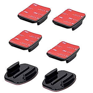 Haoyou Adhesive Helmet Mount with 3M Adhesive Pad Compatible with GoPro Hero 11, 10, 9, 8, 7, 6, 5, 4, 3+, 3, Max, Session, AKASO,SJ4000(4X Curved,2X Flat Mount seat)